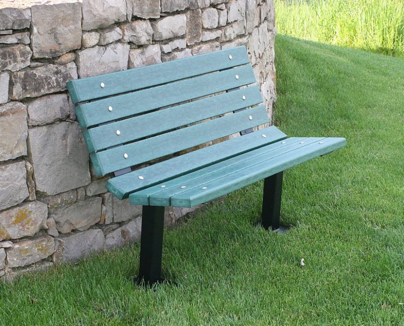 Contour Recycled Plastic Park Bench - Park Warehouse