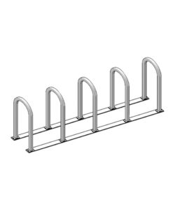 Inverted U Bike Rack on Rails - 2" Square Tube - Park Warehouse