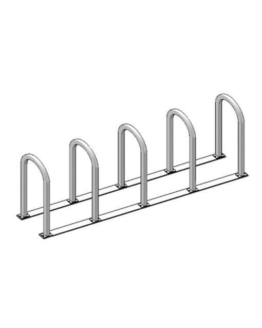 Inverted U Bike Rack on Rails - 2" Square Tube - Park Warehouse
