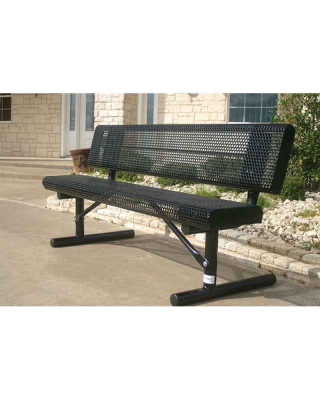 Rolled Edge Park Bench with Back - ParkTastic - Park Warehouse