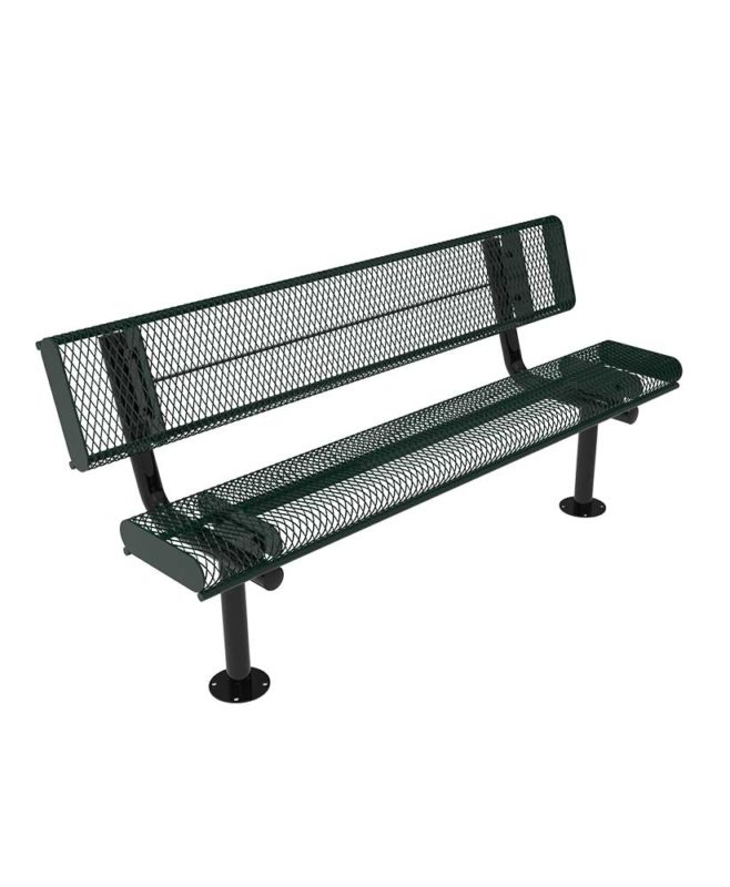 Rolled Edge Park Bench with Back - ParkTastic - Park Warehouse