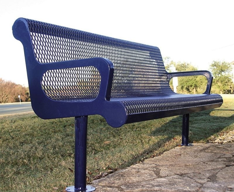 Contoured Park Bench with Side Arms - ParkTastic - Park Warehouse