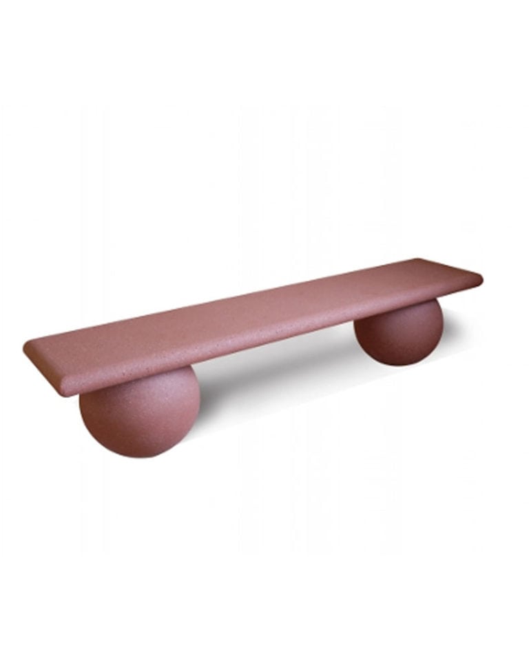 Straight Sphere Concrete Bench - 6ft - Park Warehouse