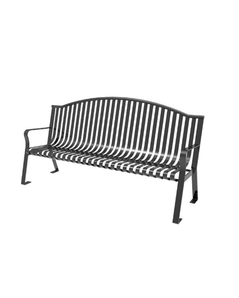 Skyline Strap Metal Bench with Arched Back - Park Warehouse
