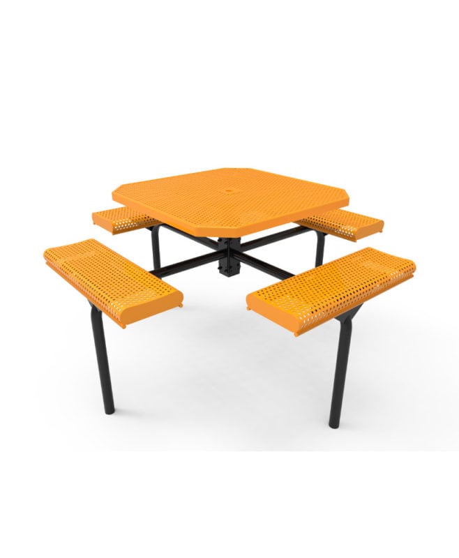 46" Nexus Octagon Pedestal Picnic Table with Rolled Seats - ParkTastic ...