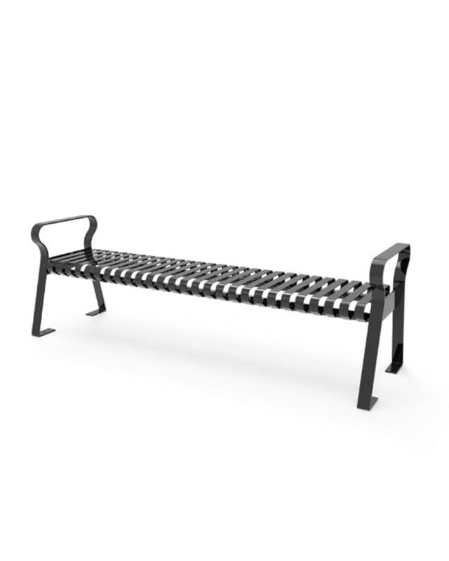 Downtown Strap Metal Bench - Backless - ParkTastic - Park Warehouse