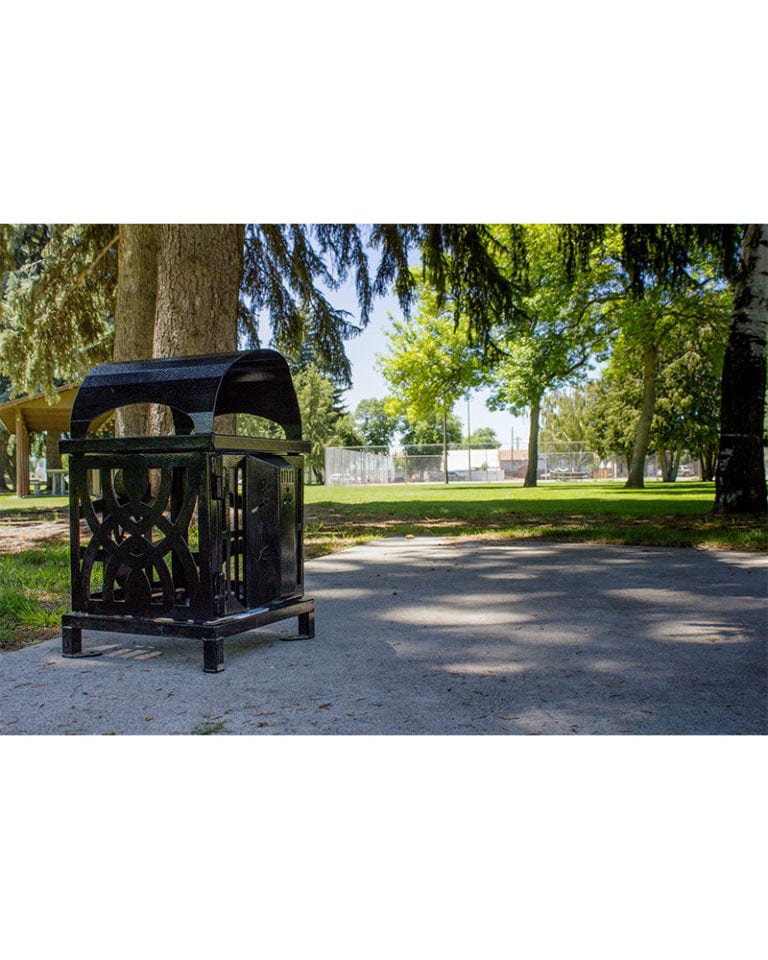 Juniper - 26 Gallon - Trash Receptacle with Ash Urn - Square - Park ...