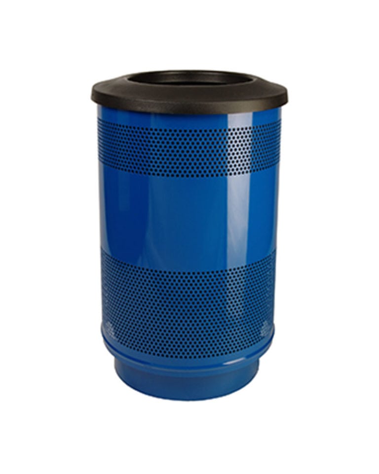Stadium Series - Round - Trash Receptacle - w/ Plastic Liner & Flat Top ...