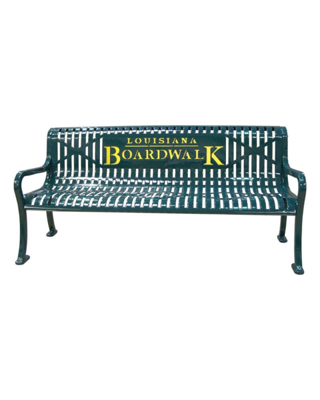 Diamond Pattern - Bench - With Back - Slatted Metal - Personalizable ...