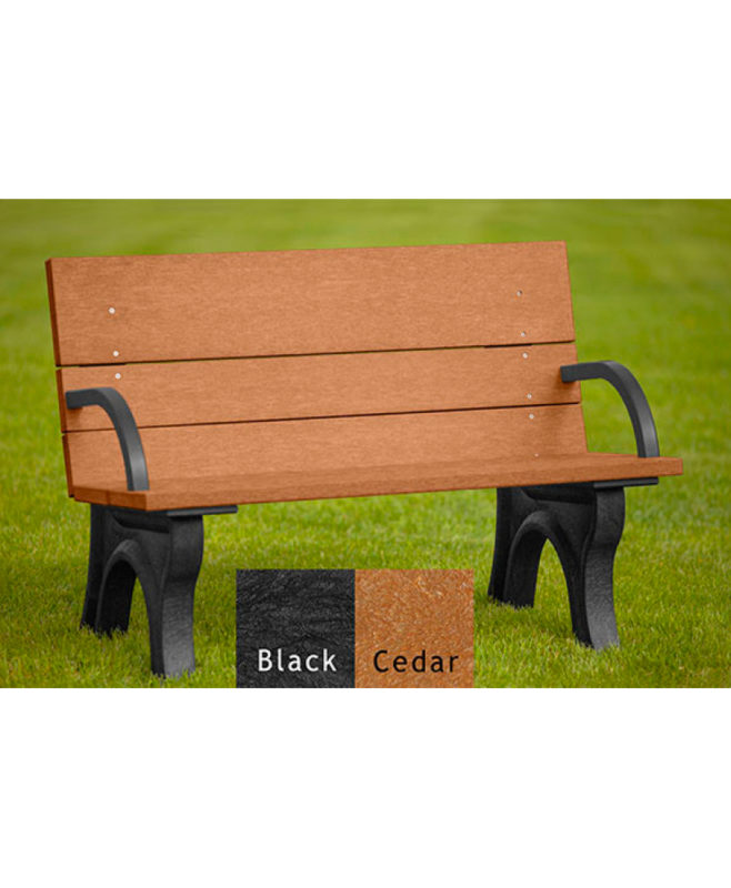 Traditional Bench - With Back & Arms - Recycled Plastic - ADA - Park ...