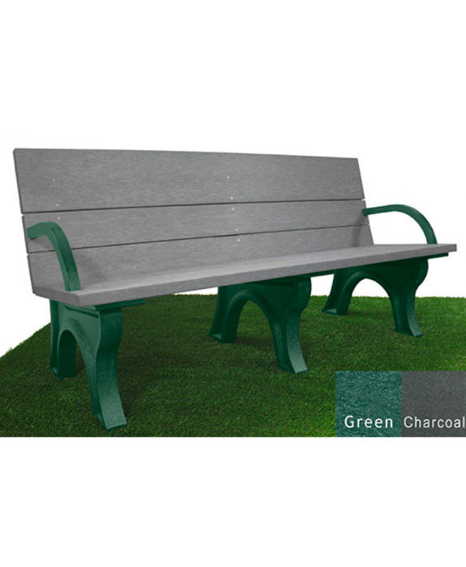 Traditional Bench - With Back & Arms - Recycled Plastic - ADA - Park ...