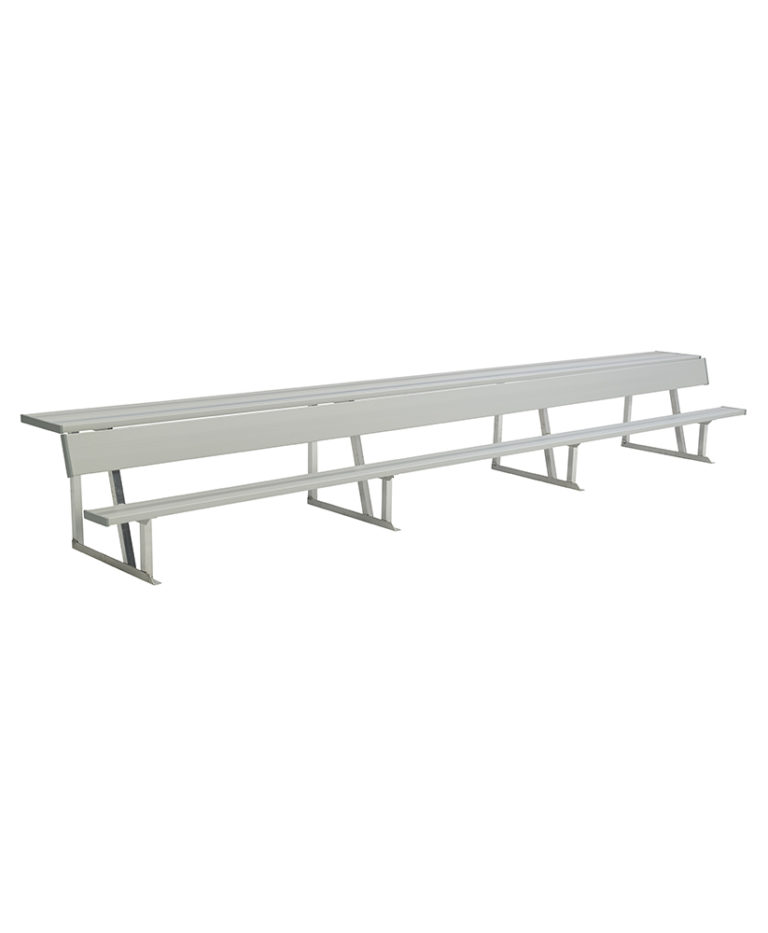 All-Aluminum Players Bench - with Back & Shelf - Portable - Park Warehouse