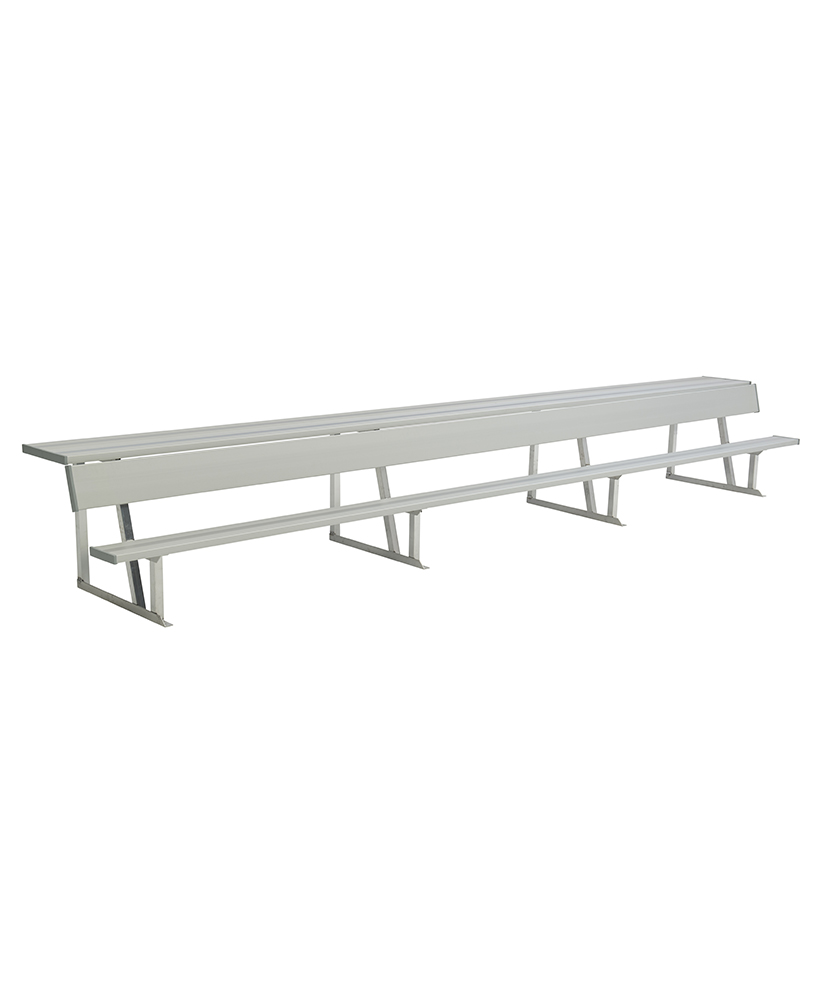 All-Aluminum Players Bench - with Back & Shelf - Portable - Park Warehouse