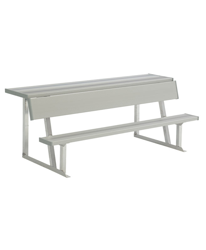 All-Aluminum Players Bench - with Back & Shelf - Portable - Park Warehouse