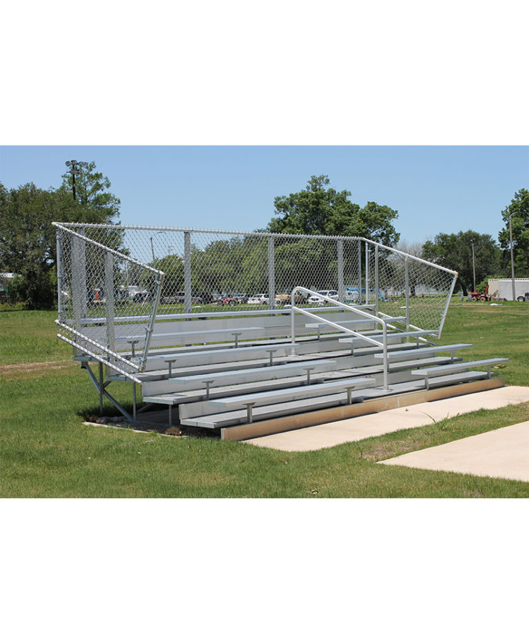 5 Row - Aluminum Bleachers - Non-Elevated - Chain-link Guardrail System ...