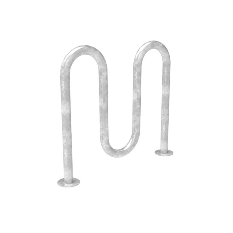 5 Bike Contemporary Loop Rack - Galvanized - Park Warehouse