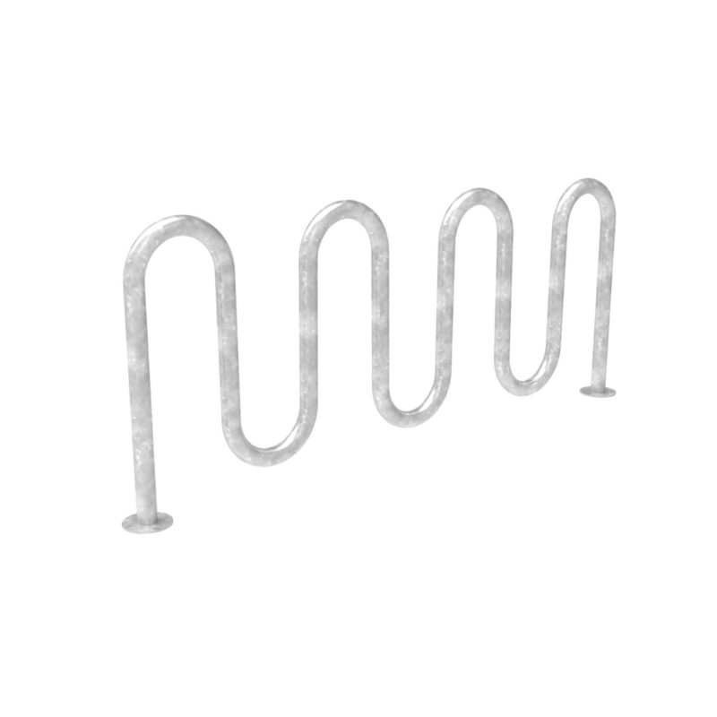 9 Bike Contemporary Loop Rack - Galvanized - Park Warehouse